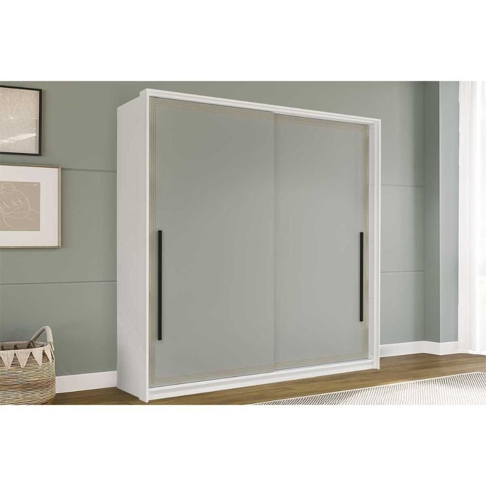 Guarda Roupas 2 Portas de Correr (1 C/ Espelho) e 2 Gavetas Valência ...