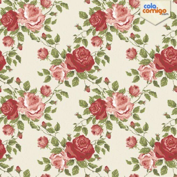 Papel De Parede Floral Rosas Vermelhas Madeiramadeira