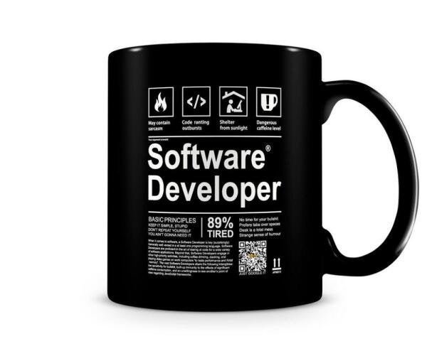 Caneca Software Developer Black | MadeiraMadeira