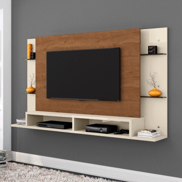 Painel Malbec para TV até 55 Polegadas Off White Nature Mobler ...