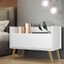 Mesa de Cabeceira 80cm com Pés Retrô Multimóveis Branca/Natural ...