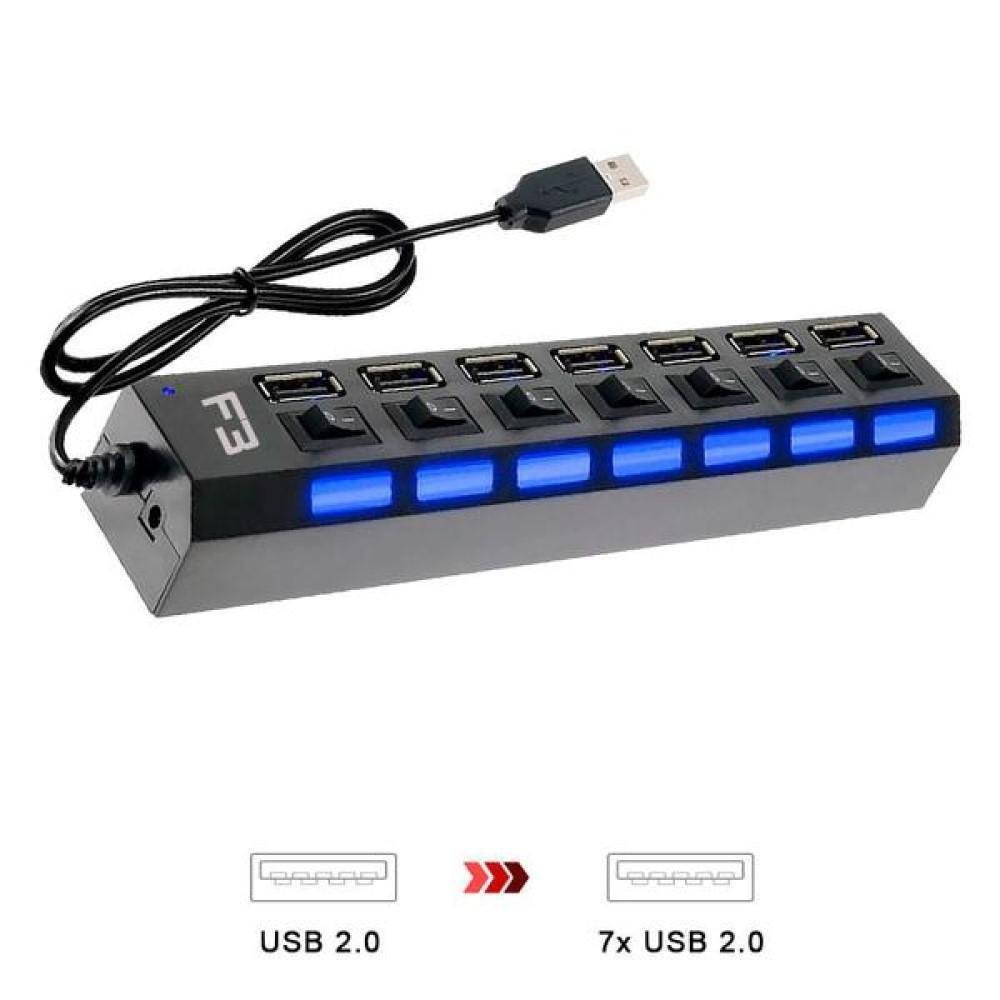 Hub Usb 2.0 7 Portas Chaveadas Jc-Hub701 | MadeiraMadeira