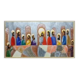 Quadro Santa Ceia Moderna Pintado A Mão | MadeiraMadeira