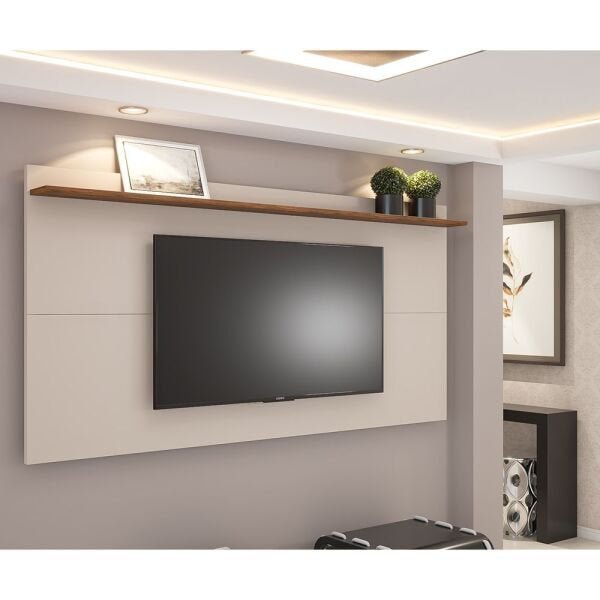 Painel Viero para TV até 50 Polegadas Ravena Off White/Imbuia 1 ...