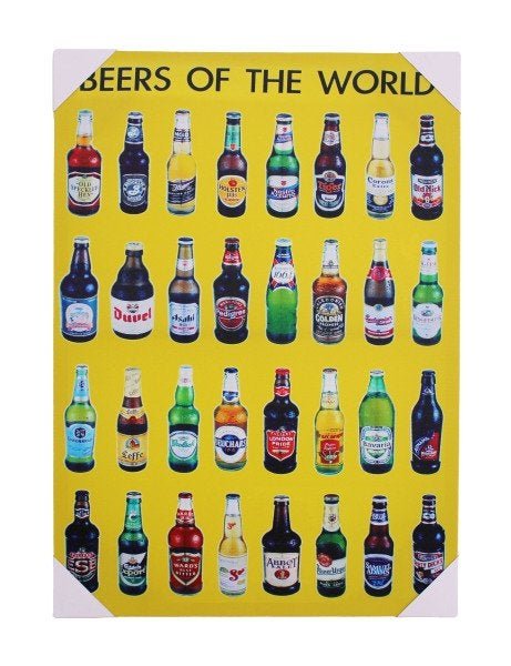 Tela Canvas 50x70 - Quadro Cervejas Bar Beers Of The World | MadeiraMadeira
