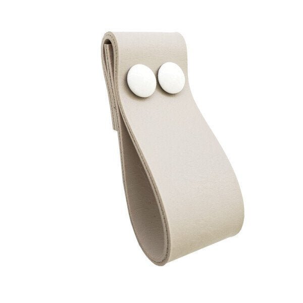 02 Puxadores DobiTwo 2 Parafusos - Textura de Couro Creme:Branco ...