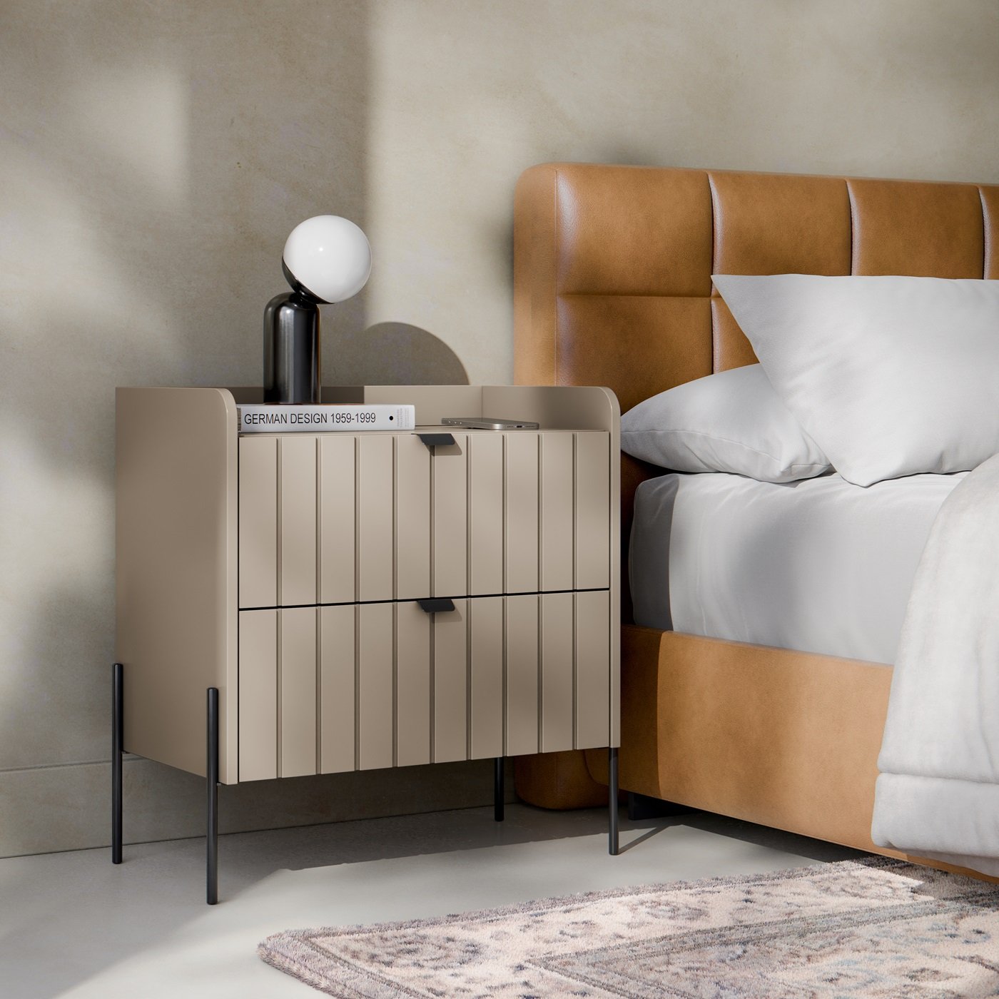 Mesa de Cabeceira em Madeira Mdf Conect Moriah 60cm Moderna:preto ...