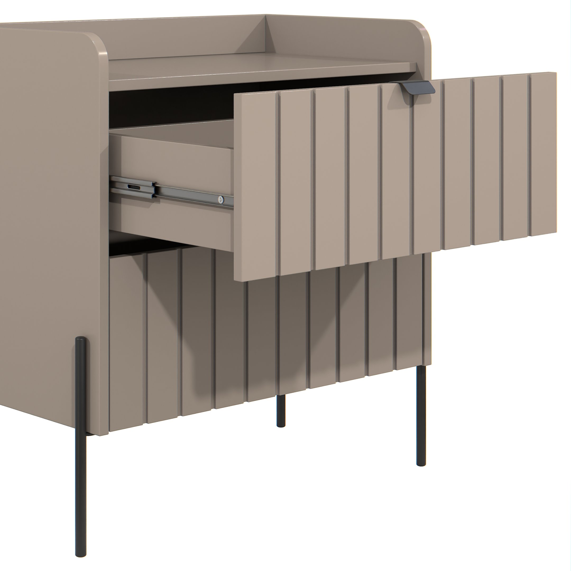 Mesa de Cabeceira em Madeira Mdf Conect Moriah 60cm Moderna:preto ...