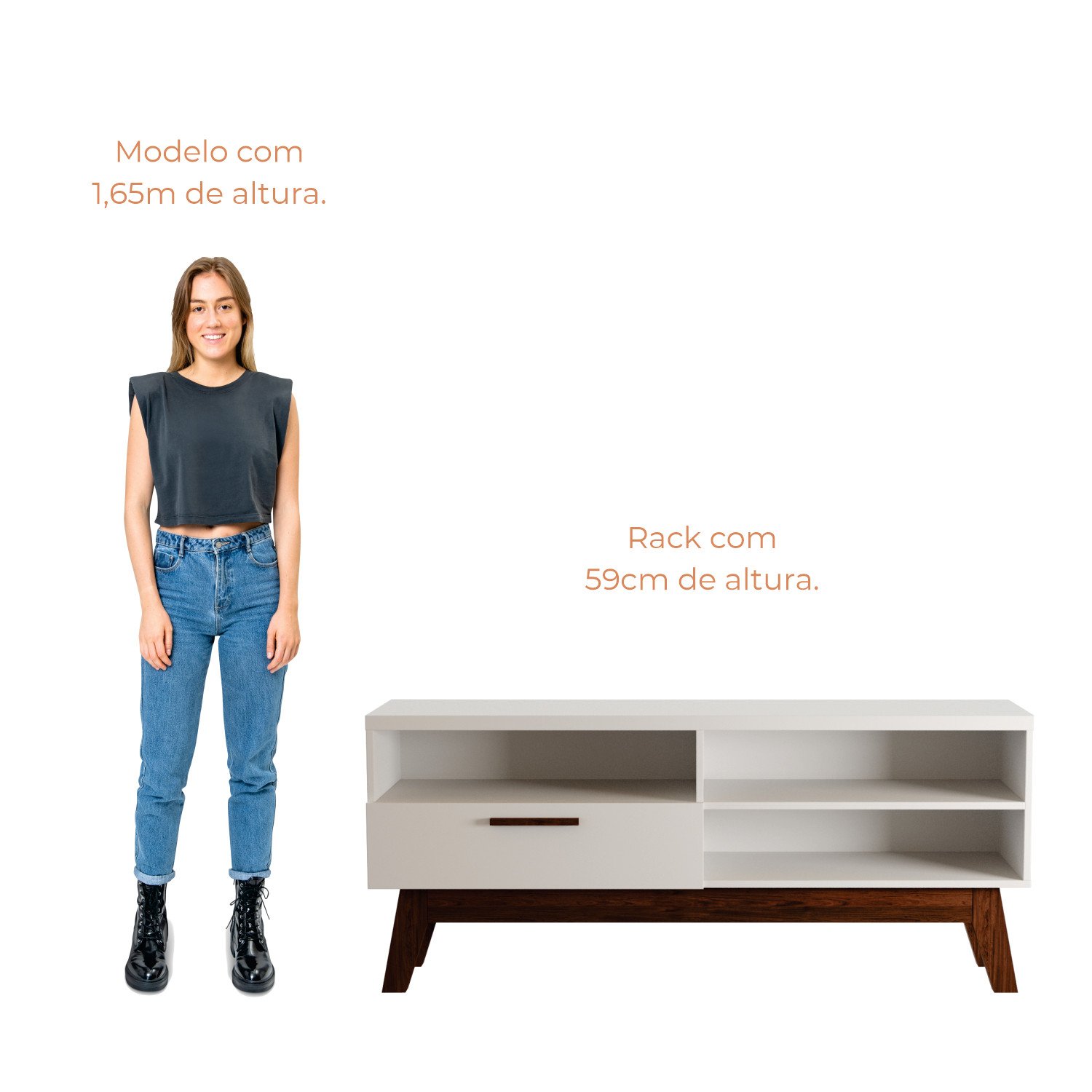 Rack para TV 55 Polegadas Lín 1 porta | MadeiraMadeira