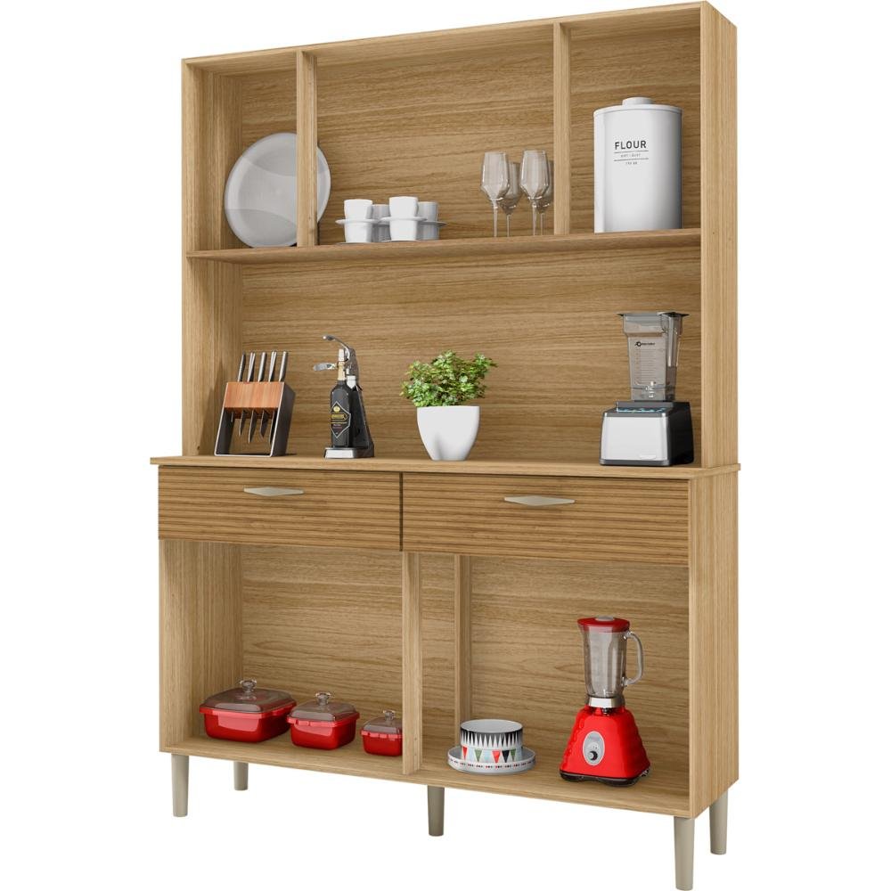 Kit Cozinha 8 Portas e 2 Gavetas Freijó Supremo Cp Ripado Freijó Pan ...