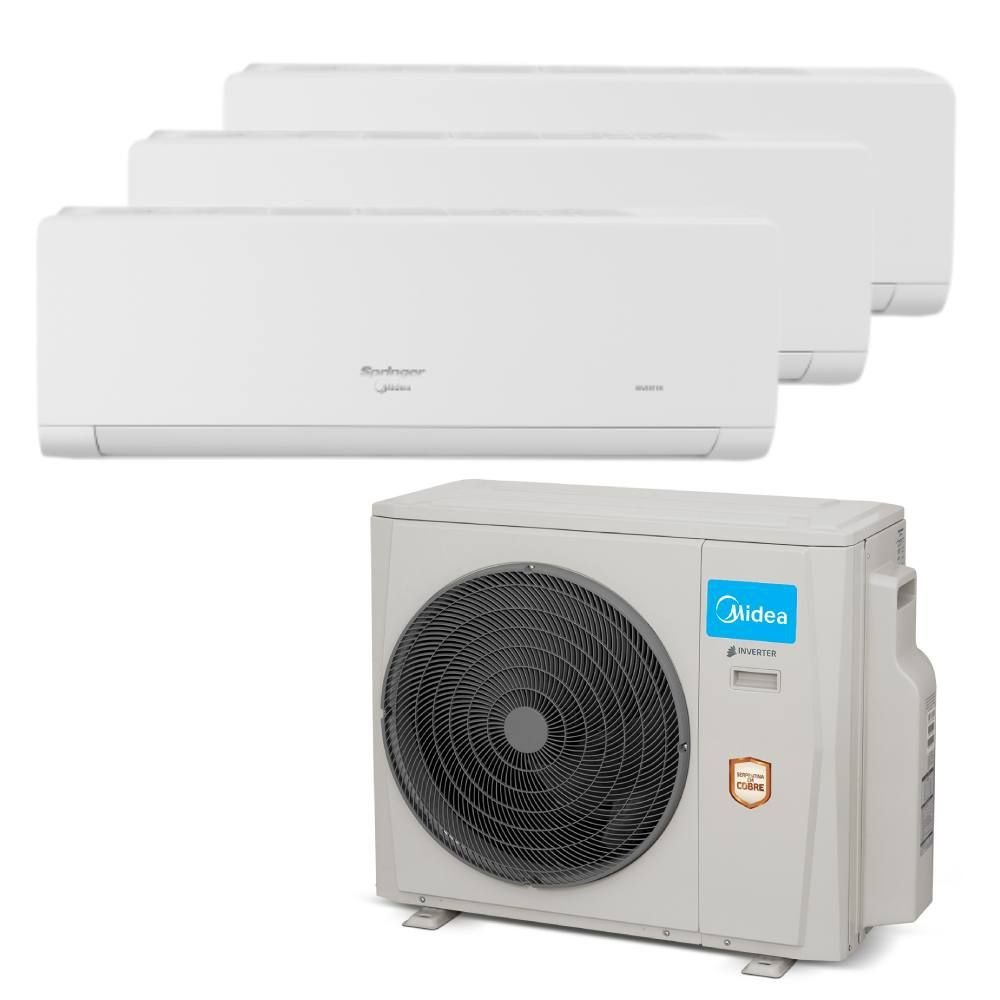 Ar Condicionado Multi Tri Split Springer Midea 27000 BTUs (3X9000) Quente/Frio Inverter 220V ...