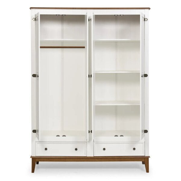 Guarda-Roupa Rústico Colonial Madeira Maciça Branco - 4 Portas 2 ...