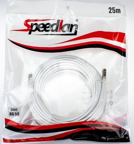 Cabo Coaxial Rg59 com Conector 25 Metros Branco | MadeiraMadeira