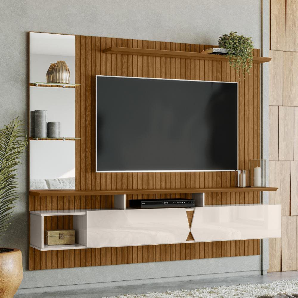 Painel para TV até 55 Polegadas com Espelho 1,83m Intense Ripado ...