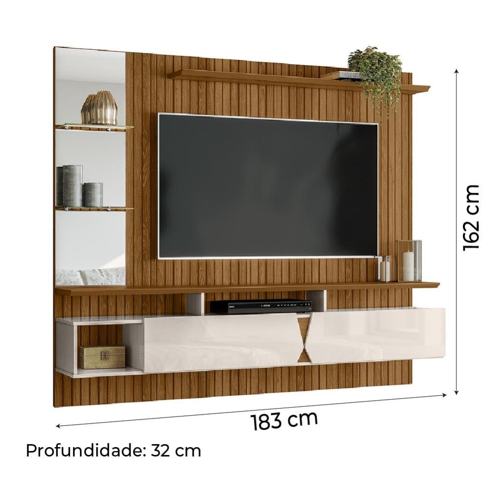 Painel para TV até 55 Polegadas com Espelho 1,83m Intense Ripado ...