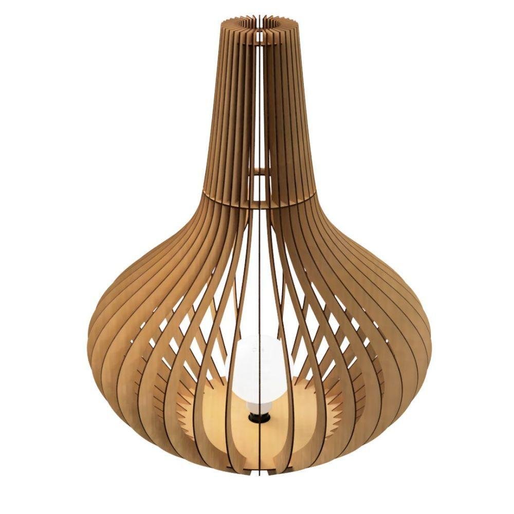 Abajur Grande De Chão Mdf Luminária - Cor:mdf Cru | MadeiraMadeira