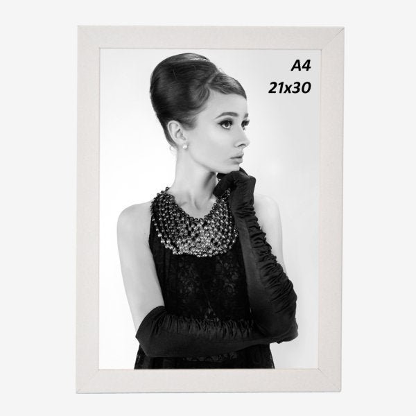 Porta-retrato Moldufoto para fotos 21 x 30 (A4) moldura lisa de 2 cm - Branco | MadeiraMadeira