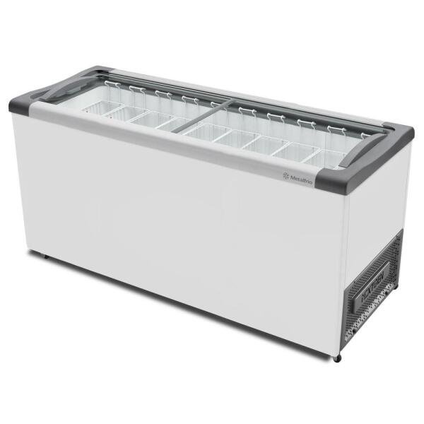 Kit - Freezer Horizontal Tampa de Vidro 404L Nf55 - Metalfrio 127V + 10 ...
