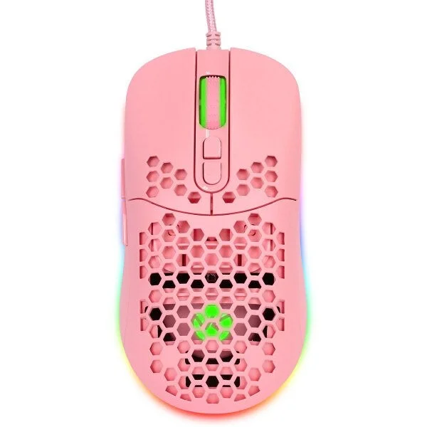 Mouse Gamer VX Gaming Void com LED RGB- 7600 Dpi Rosa com Cabo Usb 1.8 ...