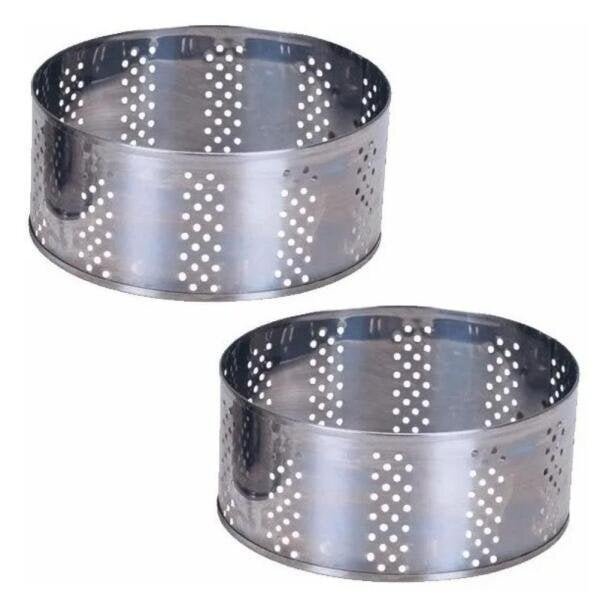 Forma Para Queijo Frescal Inox Vazada 500G 2 Unidades | MadeiraMadeira