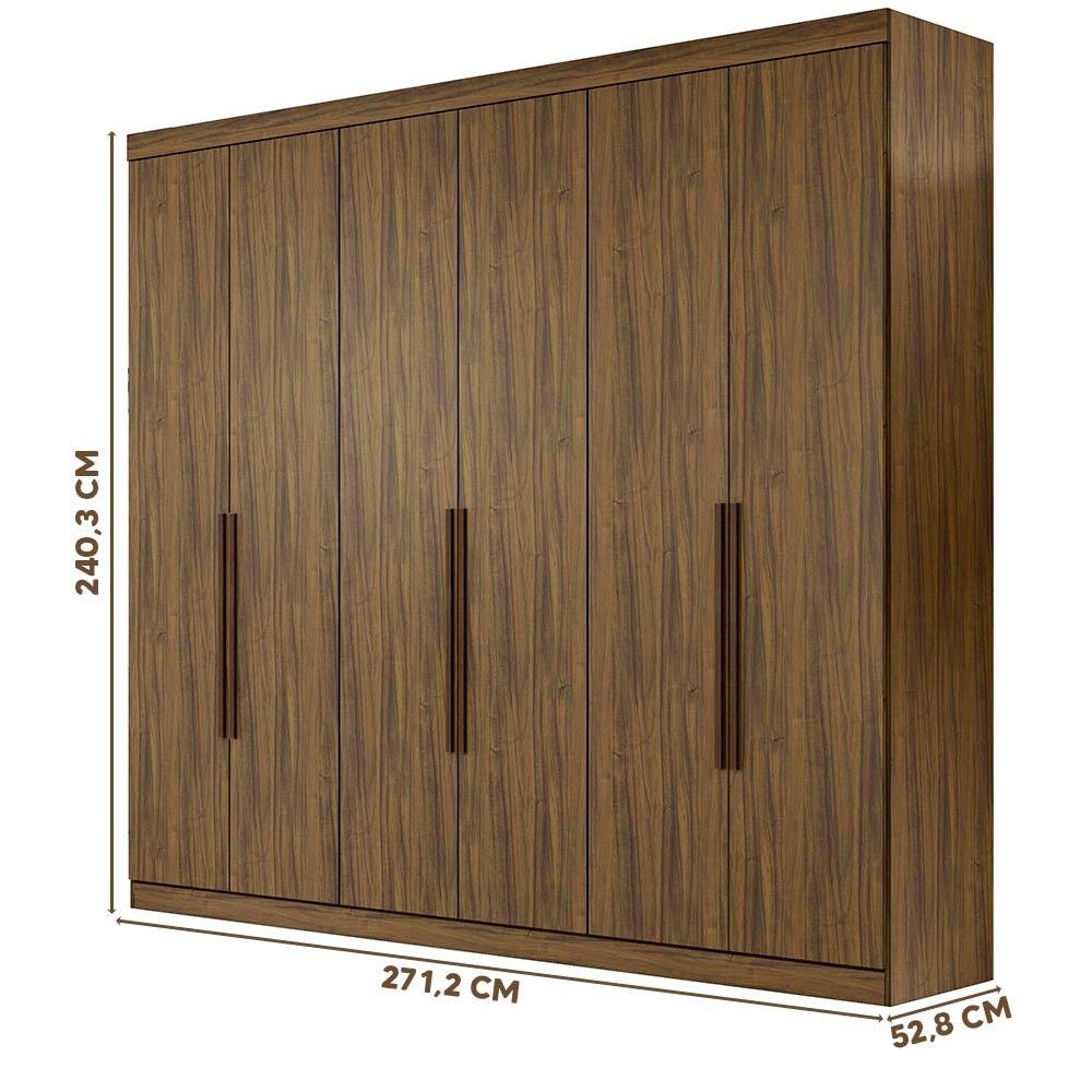 Guarda Roupa De Casal Grande 6 Portas Nogal New Monumental Zanzini ...