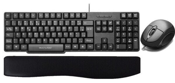 Kit Office 8 - Teclado e Mouse com Fio USB Multilaser + Apoio P/Teclado ...