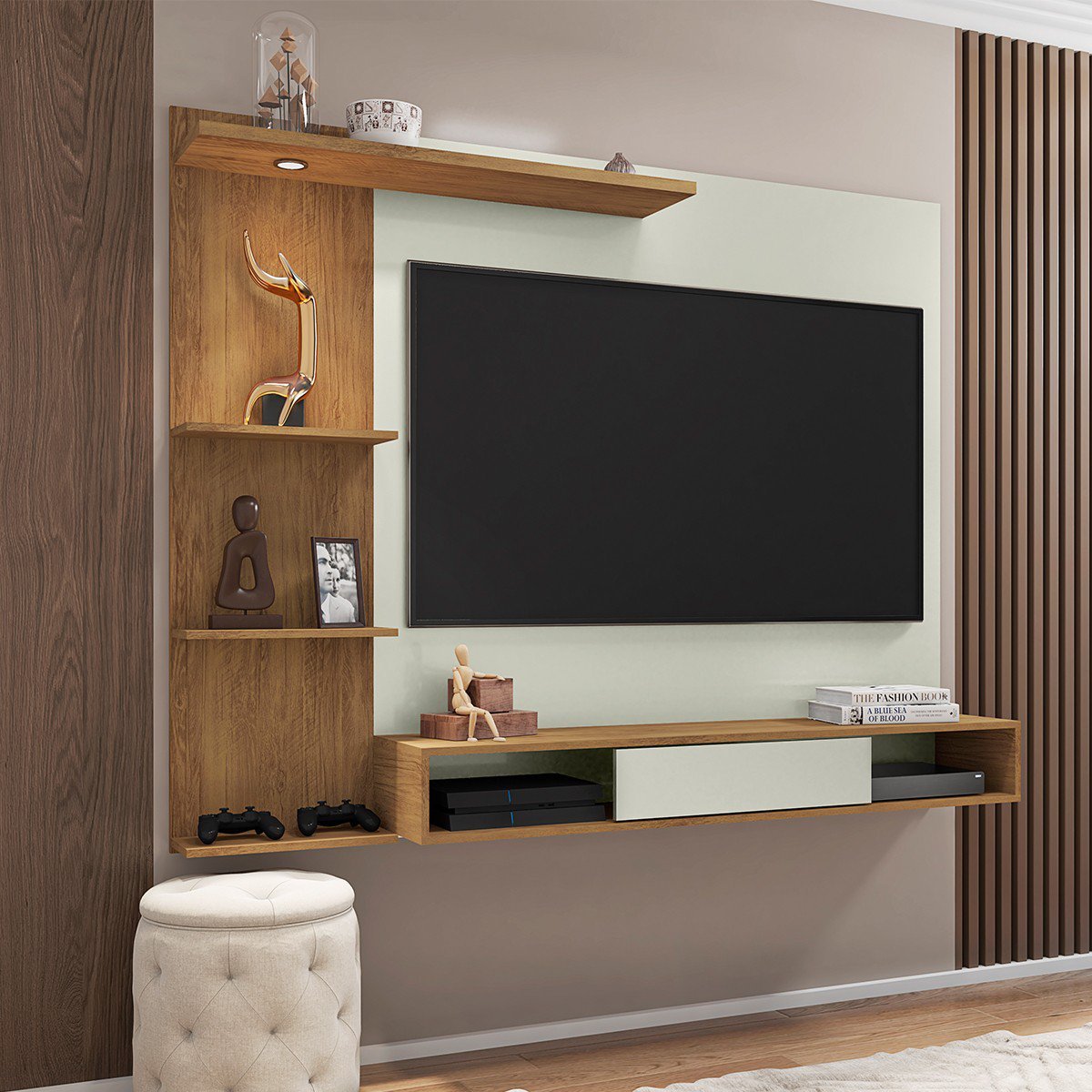 Painel Suspenso para TV até 60" San Diego L01 - Amarena Móveis PAINEL ...