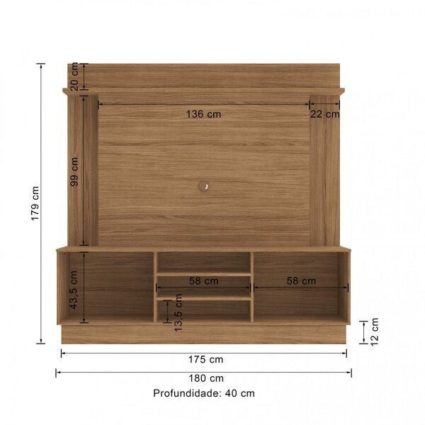 Estante Home para TV até 52 Polegadas Es240 Decibal | MadeiraMadeira