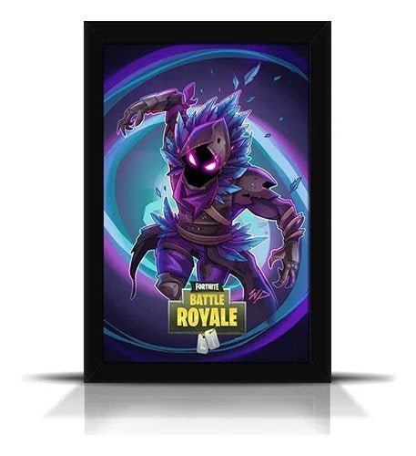 Quadro Fortnite Game Com Moldura Preta e Imagem Nítida | MadeiraMadeira