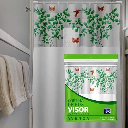 CORTINA DE BOX VINIL COM VISOR RETANGULAR ESTAMPADA | MadeiraMadeira