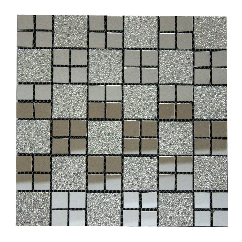 Kit 25 Pastilhas Adesivas Prateada Espelhada 30cmx30cm D36 | MadeiraMadeira