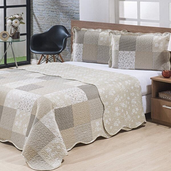 Kit Colcha King Ultrassônica Parma 03 Peças Floral Niazitex ...