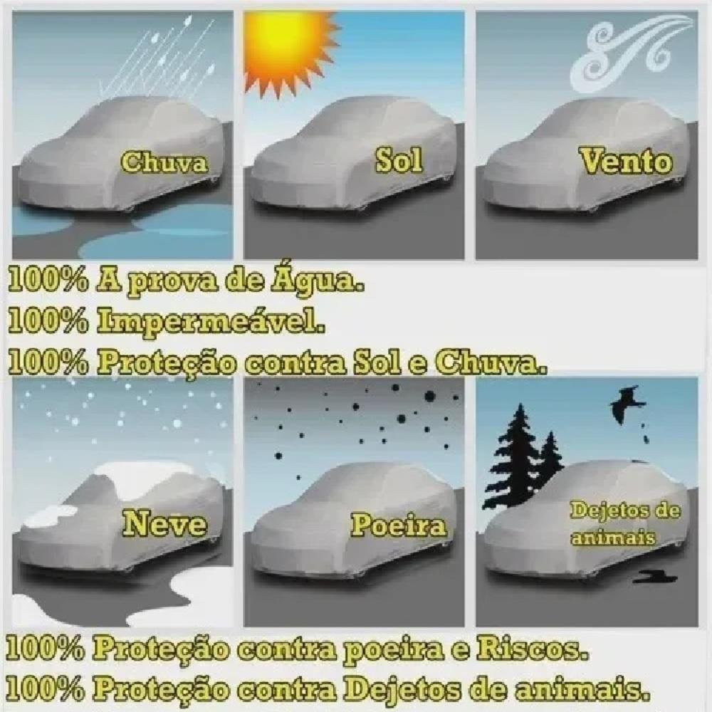CAPA COBRIR CARRO IMPERMEAVEL FORRO PROTECAO SOL CHUVA RISCOS REFORÇADA ...