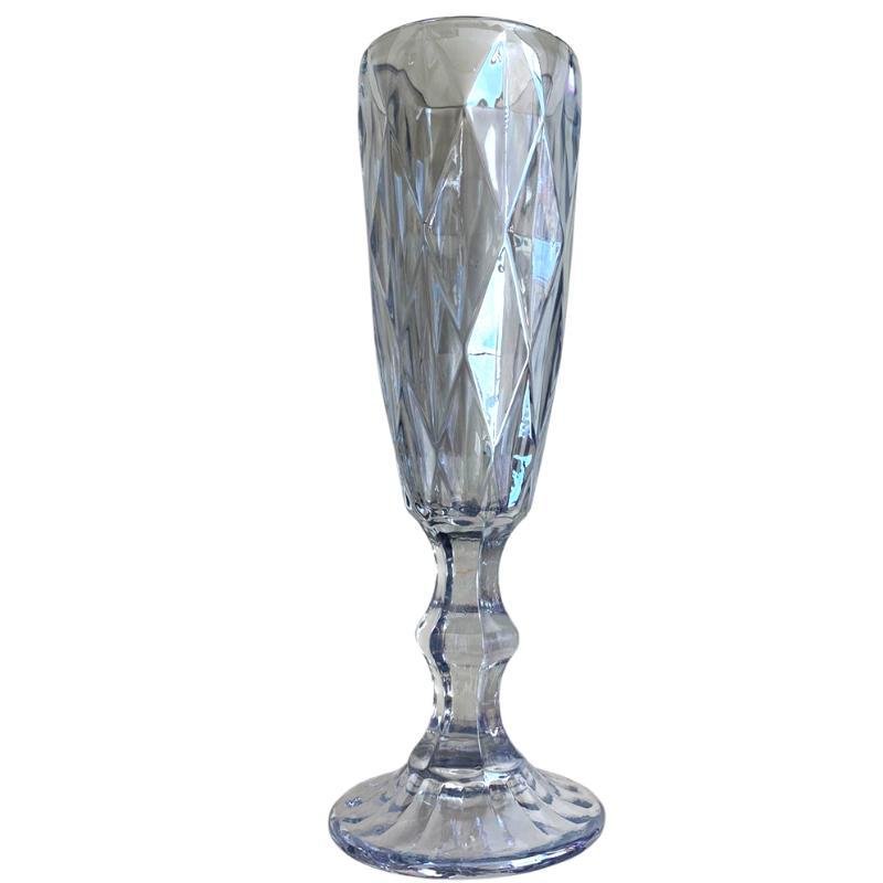 Jogo De Taças Champanhe Azul Claro Bico De Abacaxi-150Ml | MadeiraMadeira