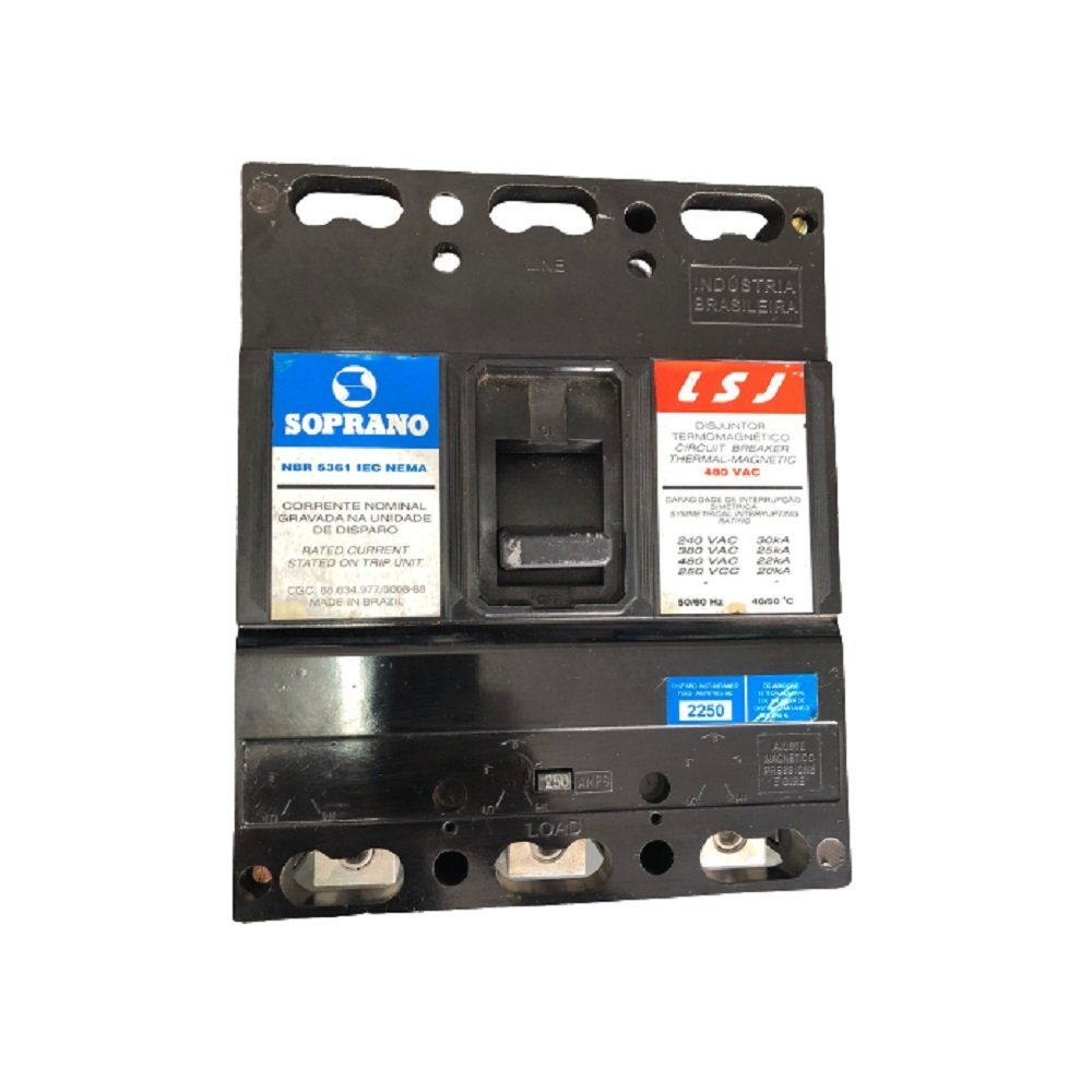 Disjuntor Tripolar Soprano LSJ 250A Para Caixa Moldada | MadeiraMadeira