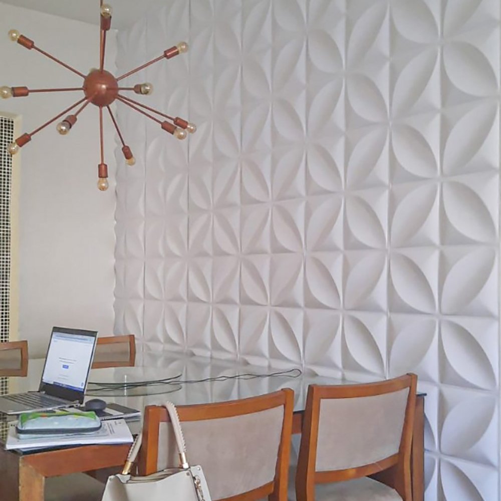 KIT 4 Placas Decorativas De Pvc 3d Revestimento 50cm X50cm | MadeiraMadeira