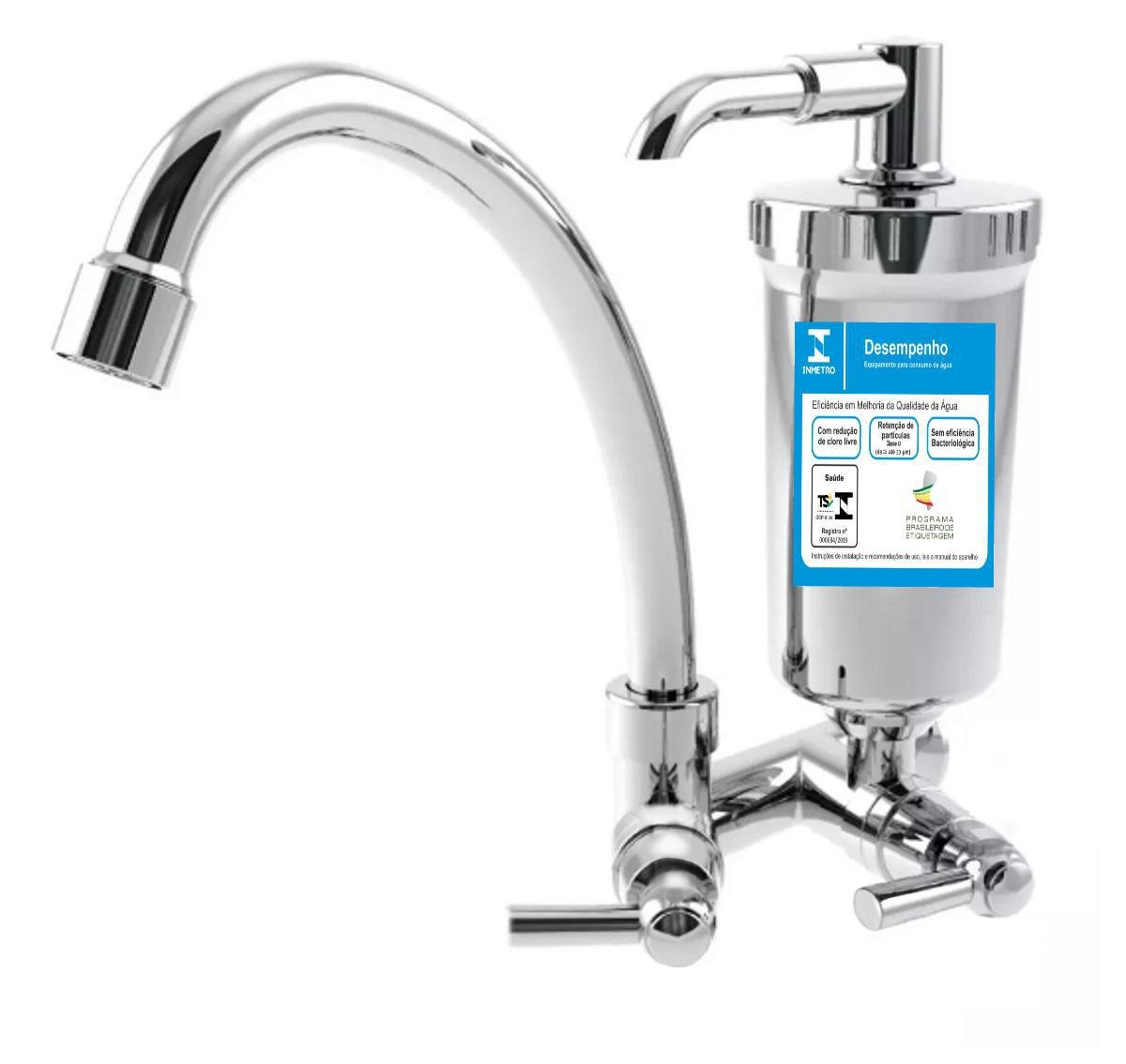 Torneira Filtro Cozinha Slim Cromado Abs 1085 C-72 Vol | MadeiraMadeira