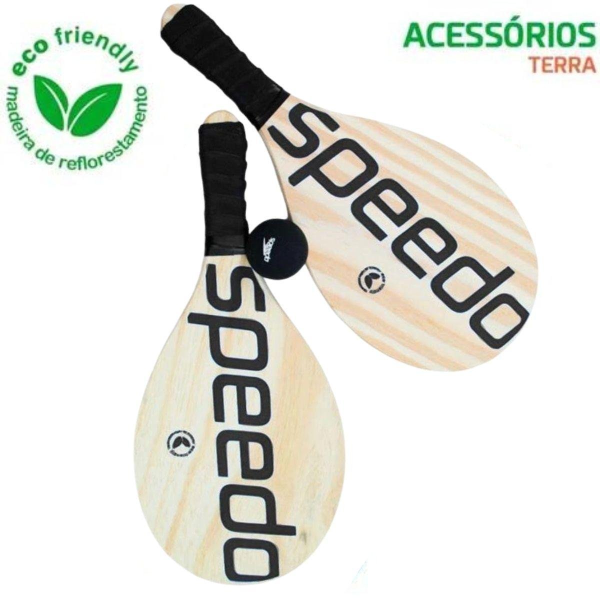 Kit Raquete Frescobol Speedo - Preto | MadeiraMadeira