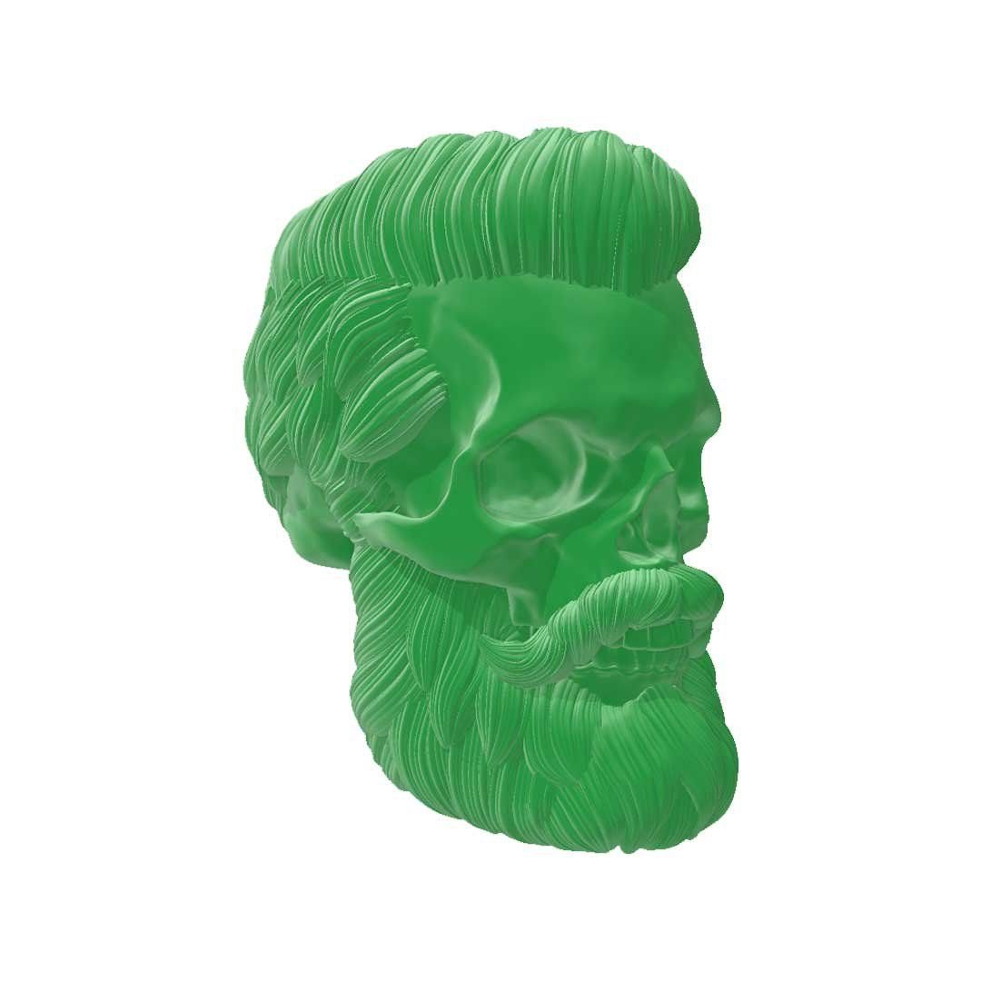 Caveira Barber Shop Barbearia Decoração 3d:verde | MadeiraMadeira