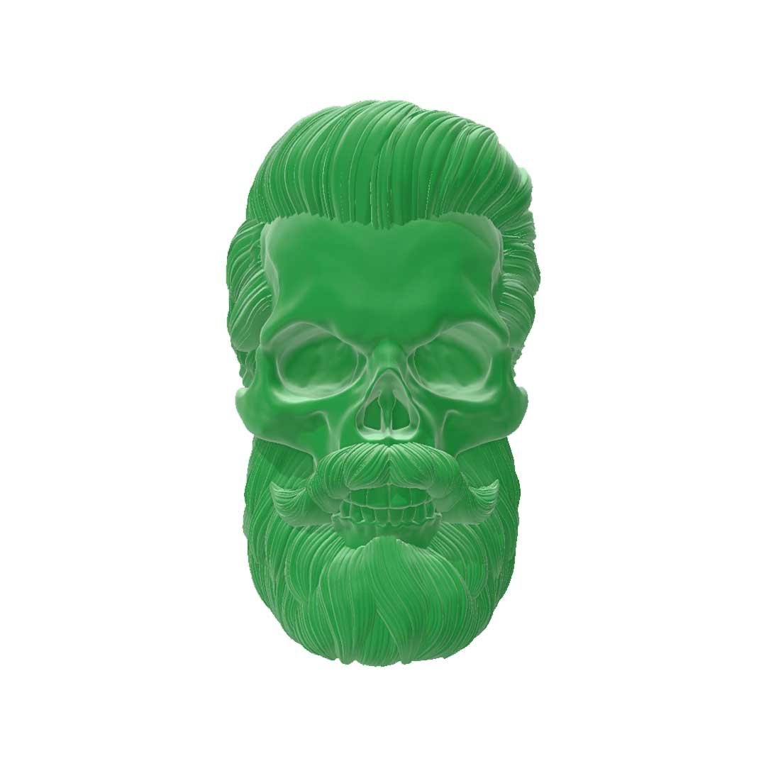 Caveira Barber Shop Barbearia Decoração 3D:Verde | MadeiraMadeira