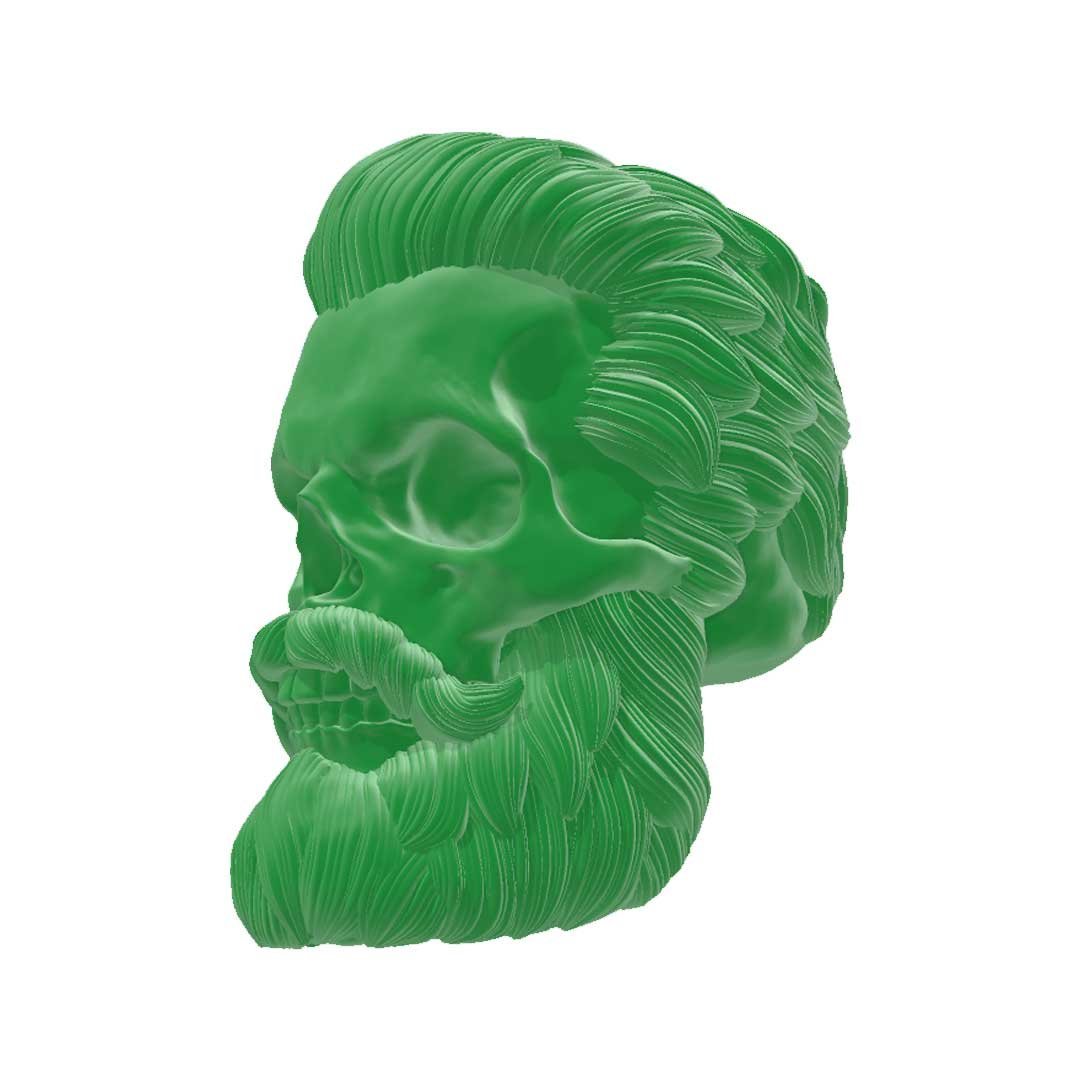 Caveira Barber Shop Barbearia Decoração 3D:Verde | MadeiraMadeira