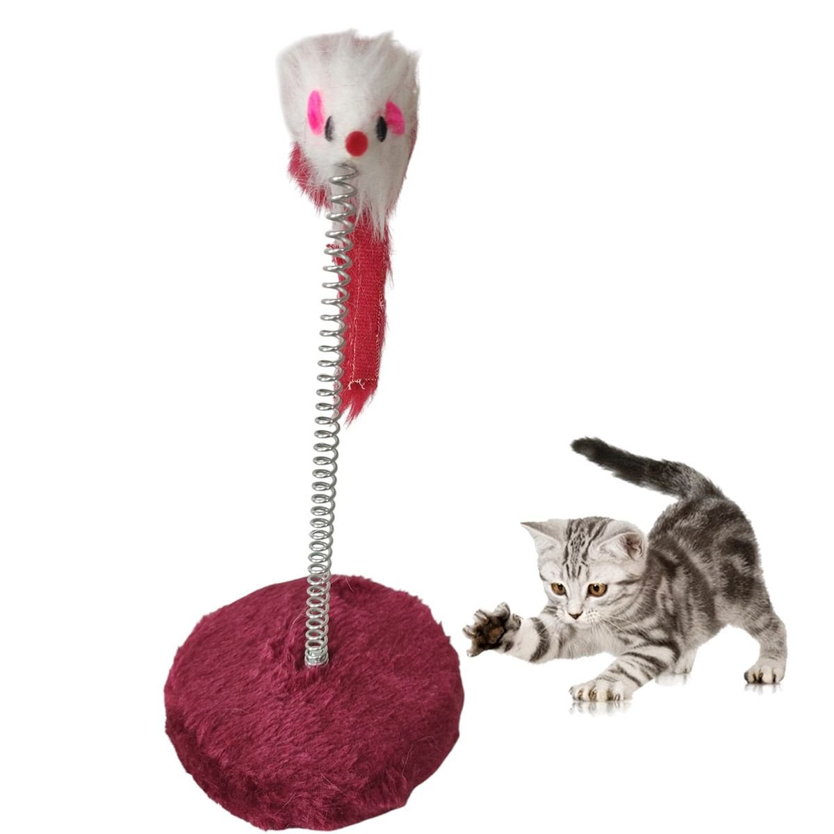 Arranhador Gato Pet Ratinho Guizo Mola Felino Brinquedo Interativo ...
