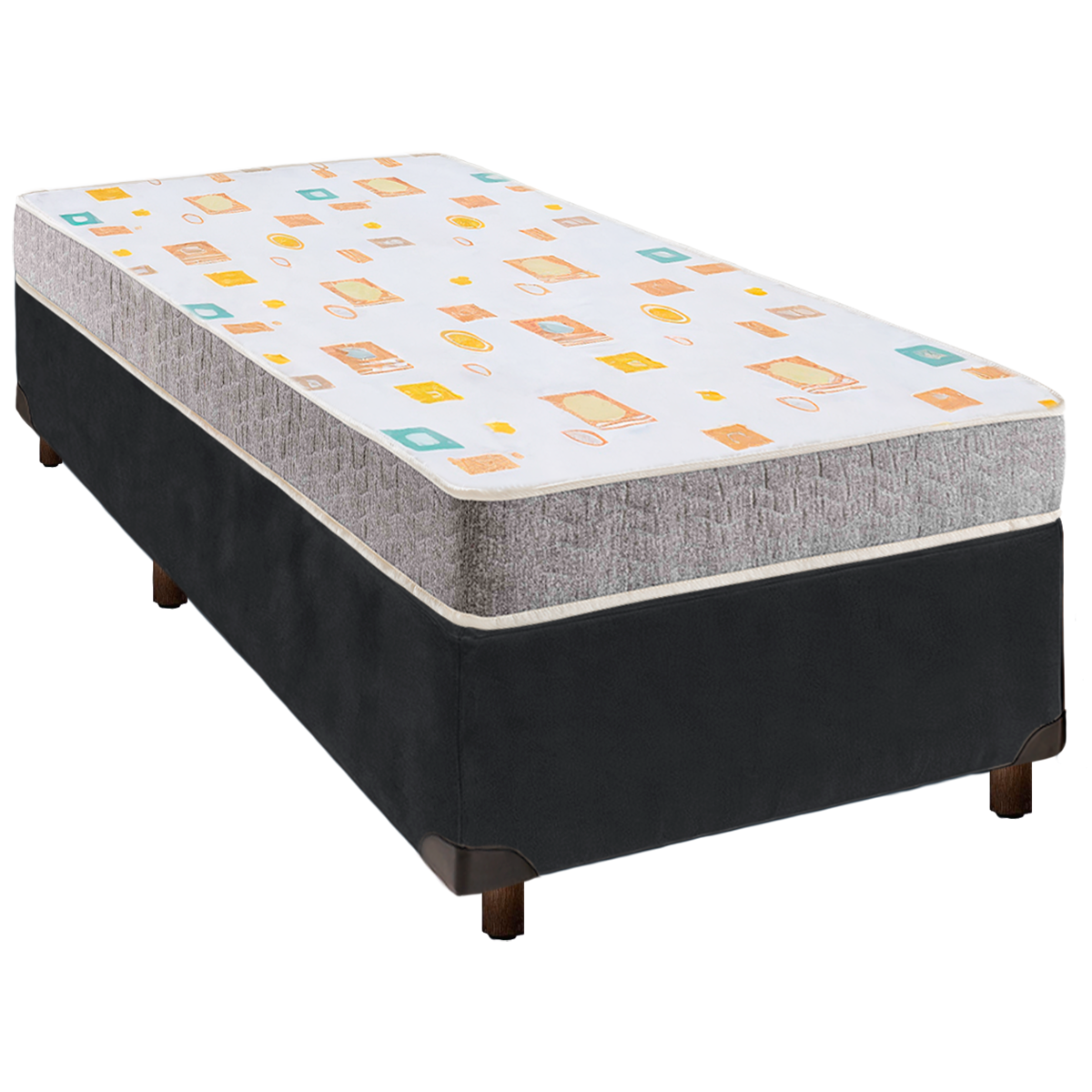 Colchão Solteiro D20 + Box Cinza - D20 Inducol | MadeiraMadeira