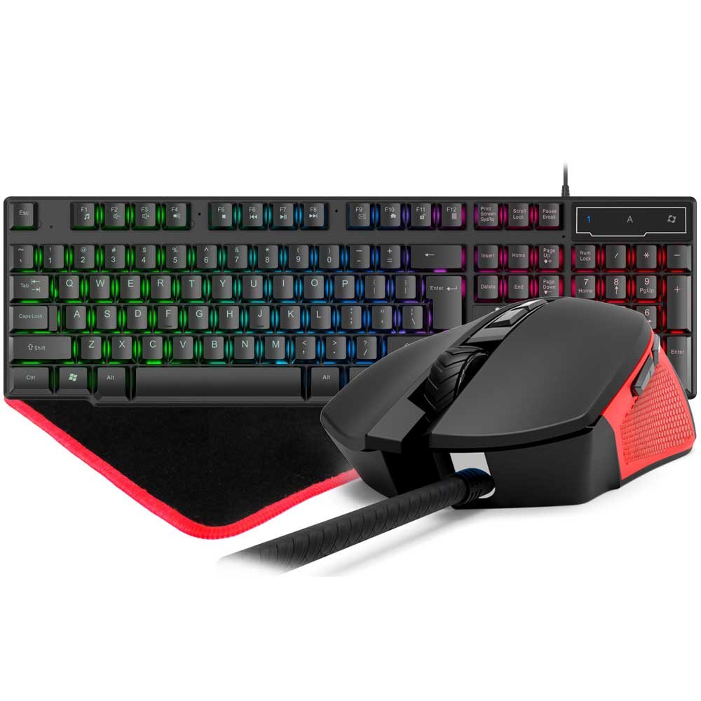 Combo Gamer Teclado Mouse E Mouse Pad Color Rainbow Phantom ...