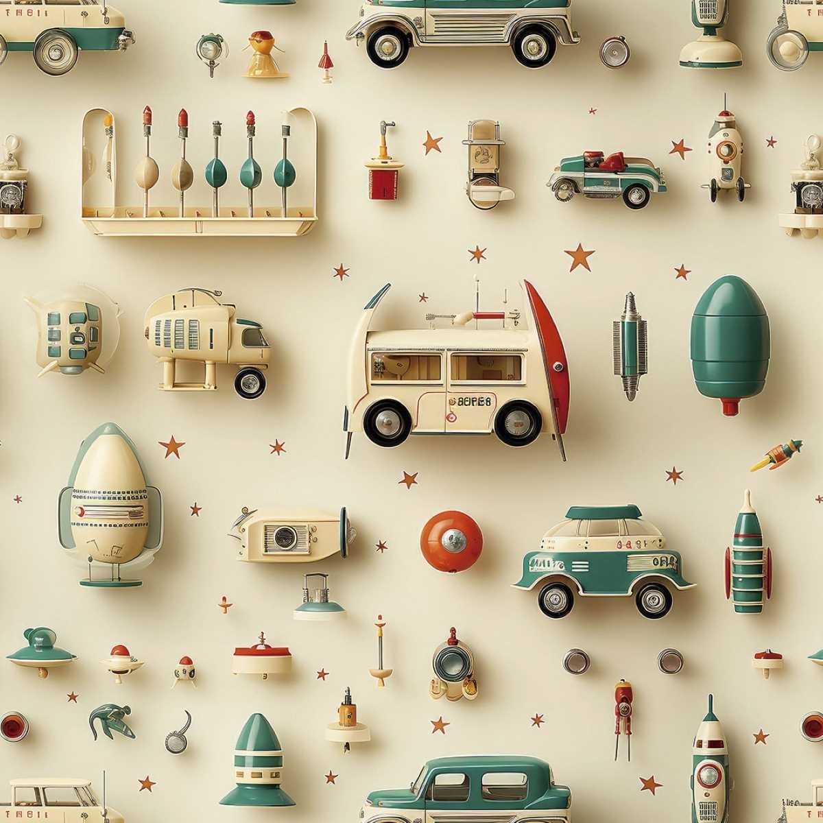 Papel de Parede Auto Adesivo Infantil Carro Espacial Branco Vinilico ...