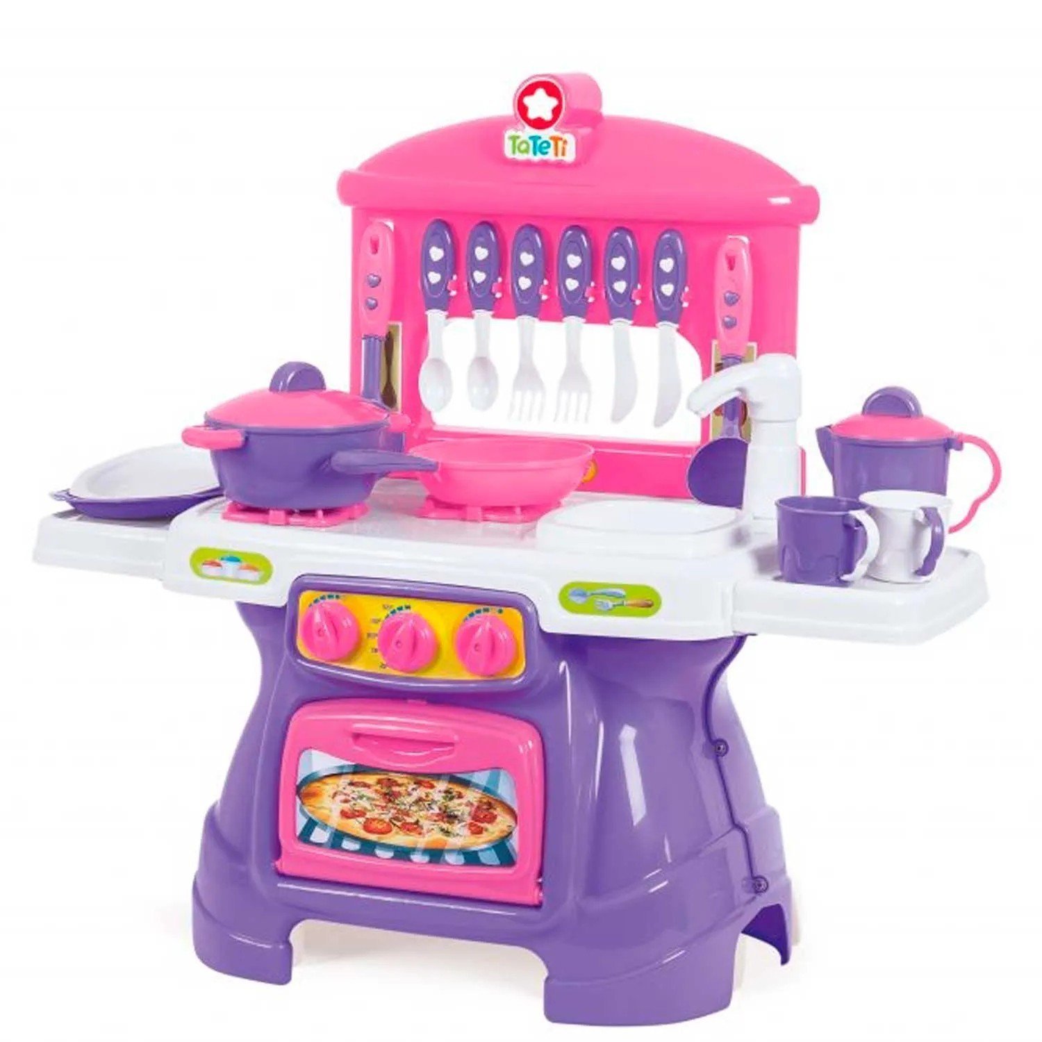 COZINHA MINI CHEFF COM ÁGUA TATETI REF:317 3 ANOS + - NDF - Rosa e ...