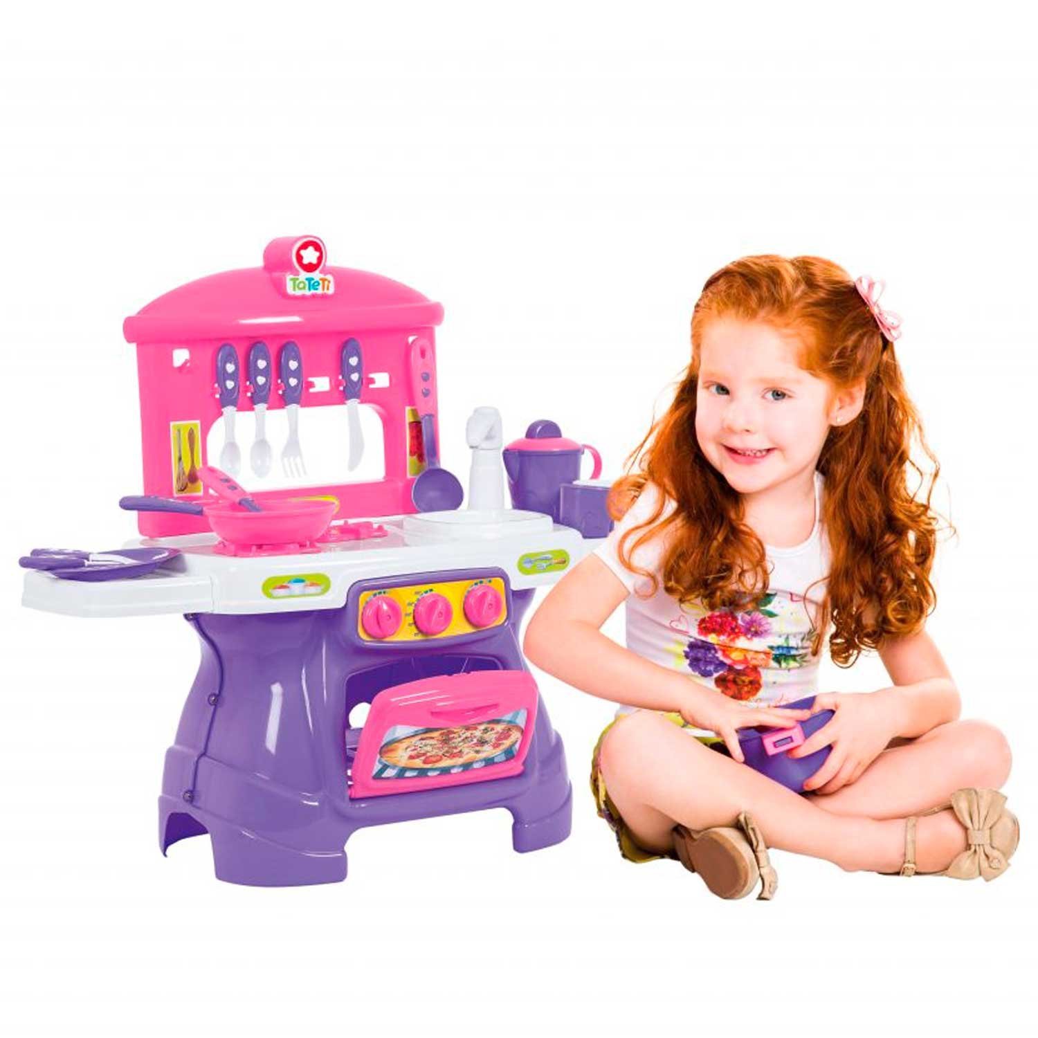 COZINHA MINI CHEFF COM ÁGUA TATETI REF:317 3 ANOS + - NDF - Rosa e ...
