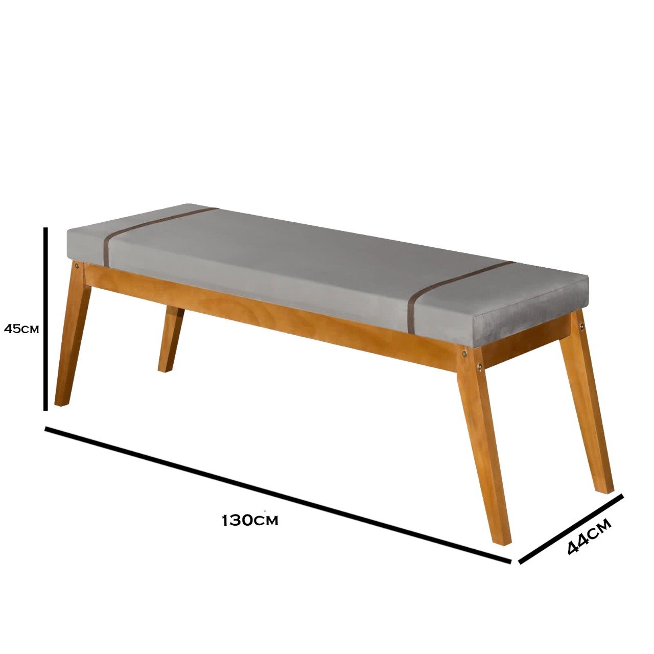 Recamier Banco Quarto Sofá Pé da Cama Madeira Maciça - Cinza ...