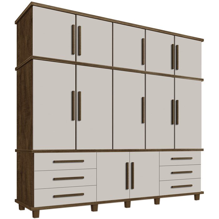Guarda Roupa Casal Triplex 12 Portas 00103500 Malbec Off White LPA ...
