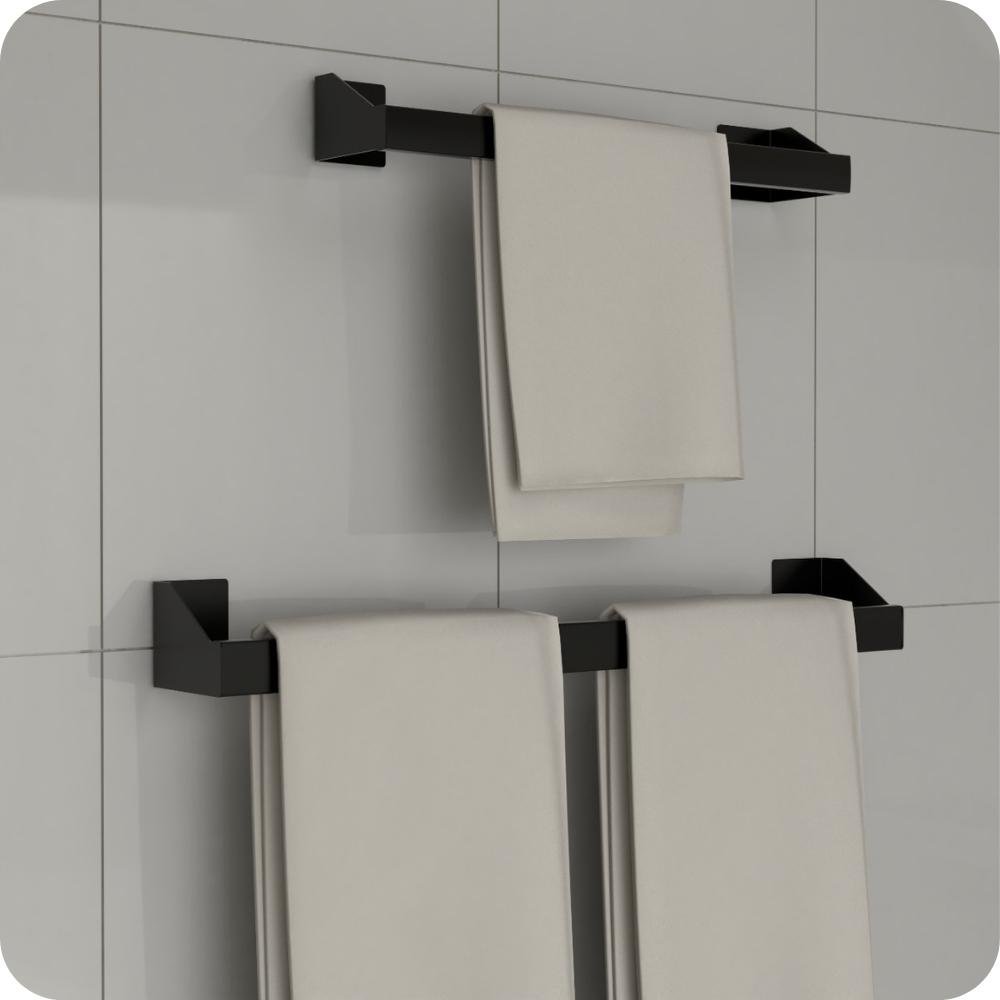 Kit Acessórios Para Banheiro Preto 6 Peças Master Slim DF | MadeiraMadeira